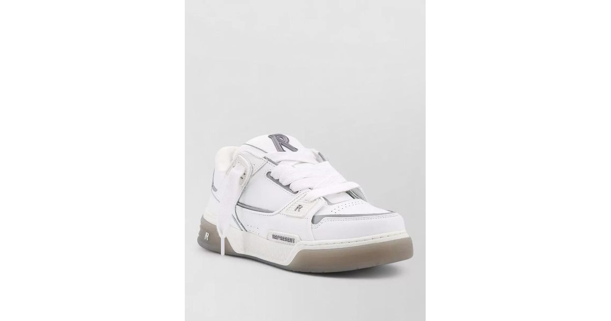 Represent Leather Sneakers With Perforated Design And Profiles in White ...