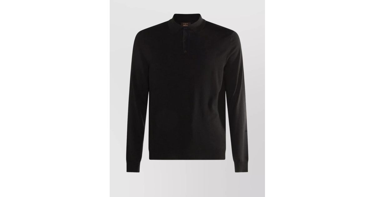 Zanone Polo Collar Sweater Ribbed Finish in Black for Men | Lyst UK