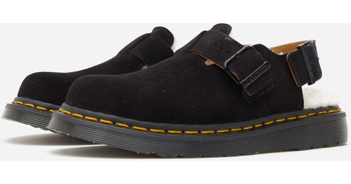 Dr. Martens Jorge Made In England Shearling Mule Women's in Black | Lyst UK