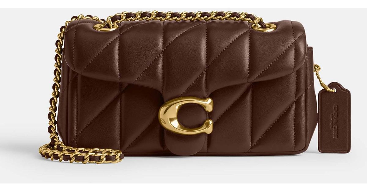COACH Quilted Tabby 20 Quilted Leather Shoulder Bag in Brown | Lyst