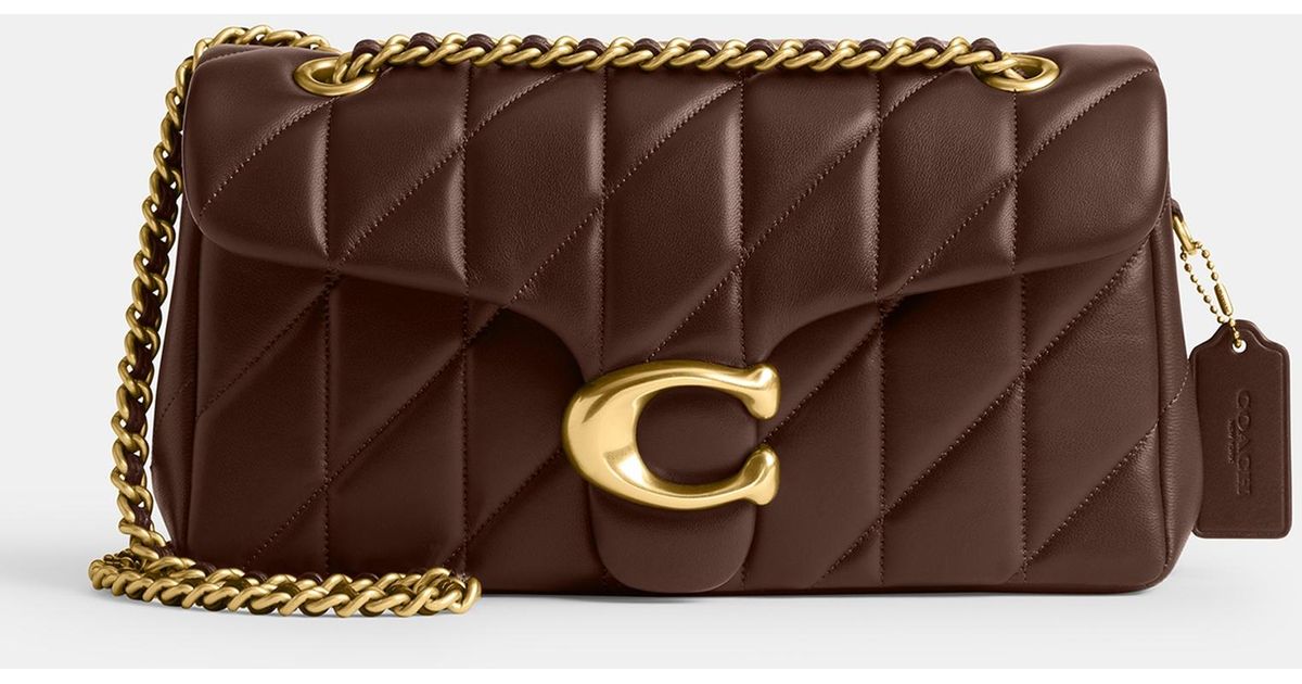 COACH Quilted Tabby 26 Leather Shoulder Bag in Brown | Lyst