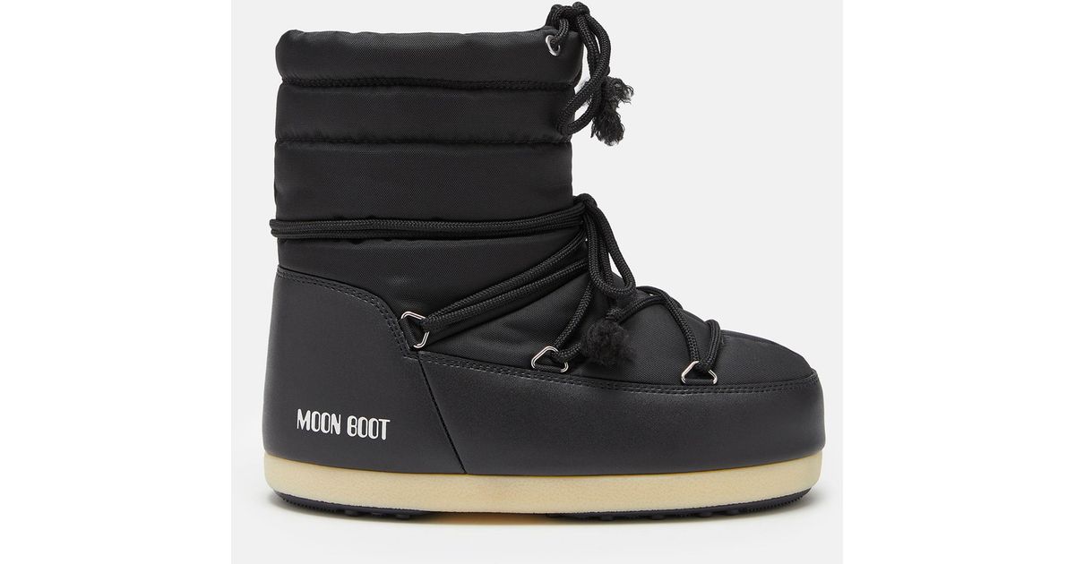 Moon Boot Light Nylon Boots in Black | Lyst