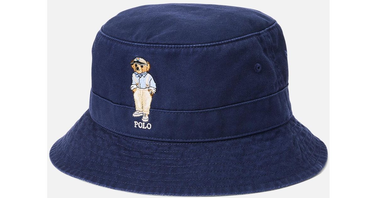 Polo Ralph Lauren Polo Bear Bucket Hat in Blue for Men | Lyst
