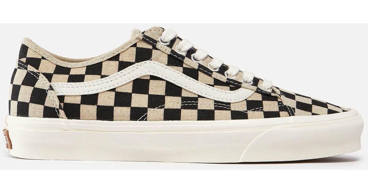 Vans Canvas Eco Theory Checkerboard Old Skool Trainers In White Lyst Uk