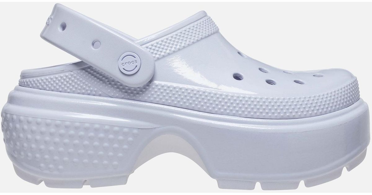 Crocs™ Stomp High Shine Platform Slingback Clog in Blue | Lyst