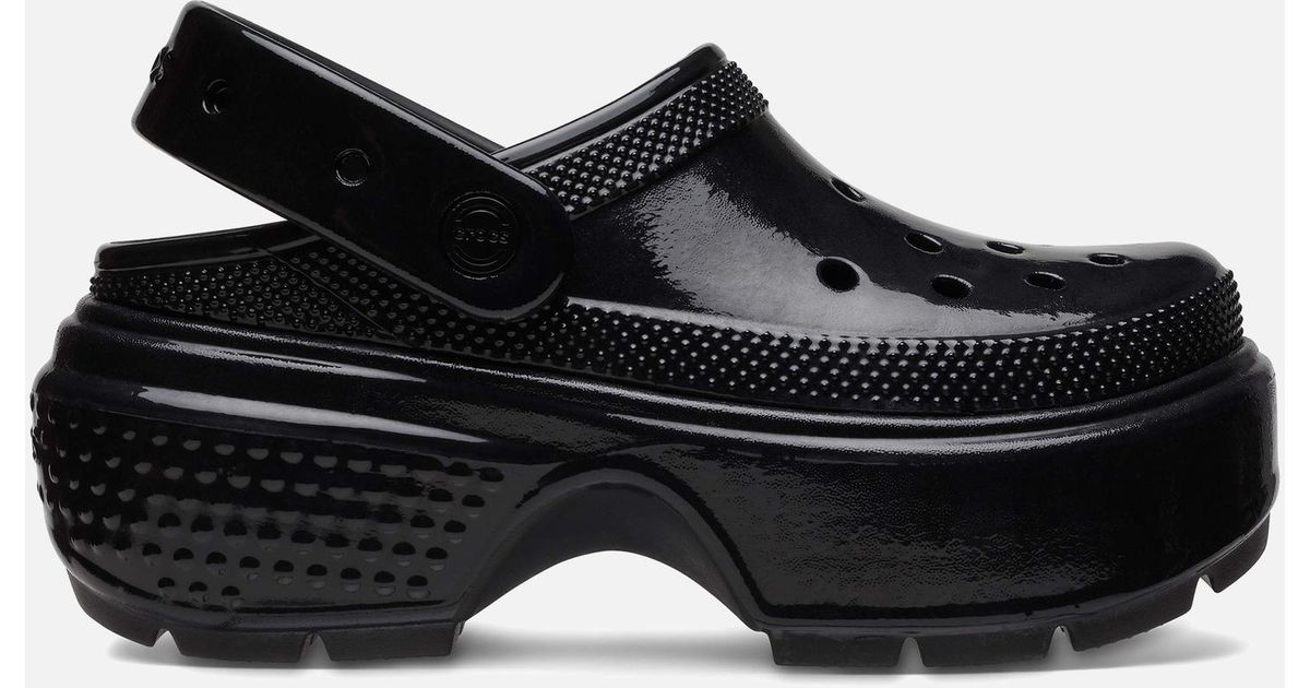 Crocs™ Stomp High Shine Clogs in Black | Lyst
