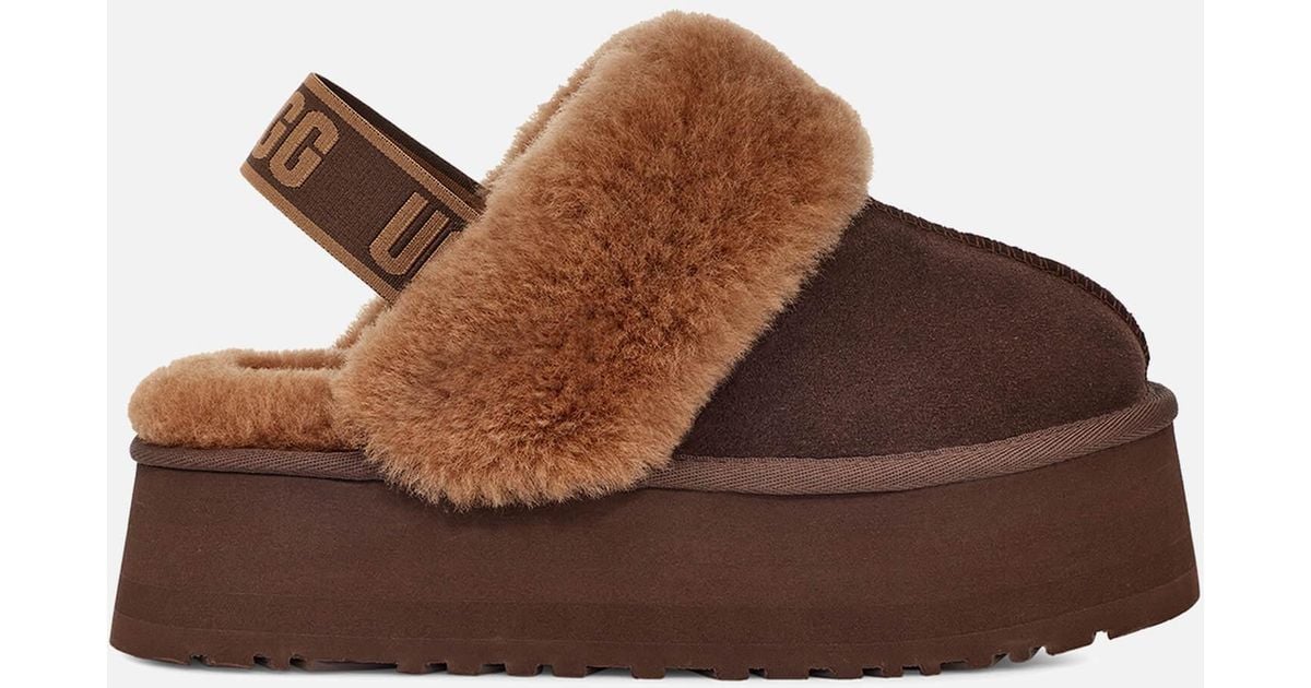UGG Funkette Platform Slippers in Brown | Lyst