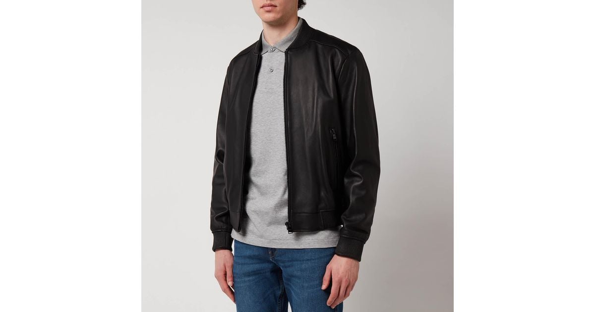 BOSS by HUGO BOSS Smart Casual Malban Leather Jacket in Black for Men ...