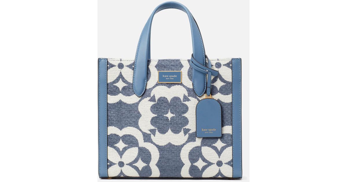 Kate Spade Manhattan Spade Flower Monogram Chenille Small Tote in Blue ...