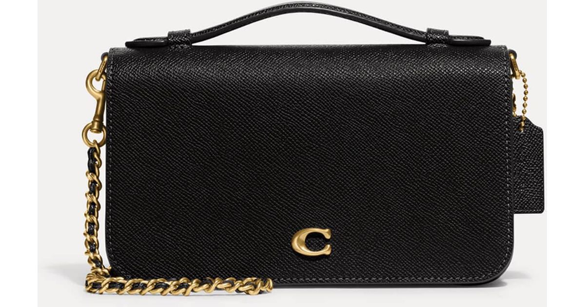 COACH Cross Grain Leather Bea Crossbody in Black | Lyst