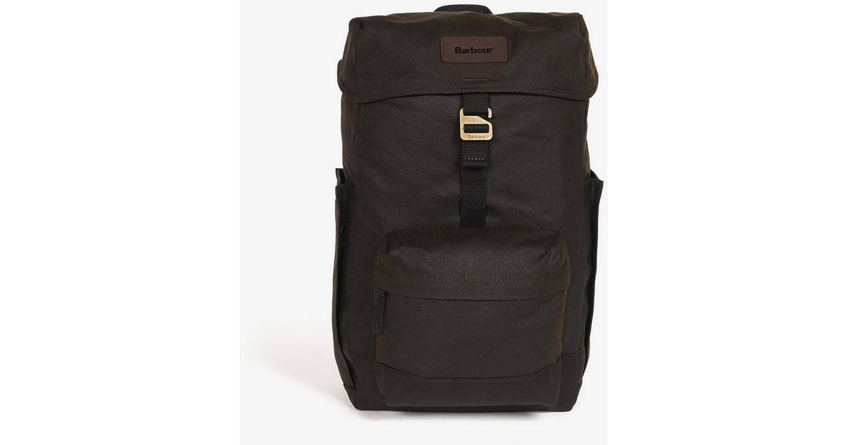 Barbour Essential Waxed Canvas Backpack in Black for Men | Lyst