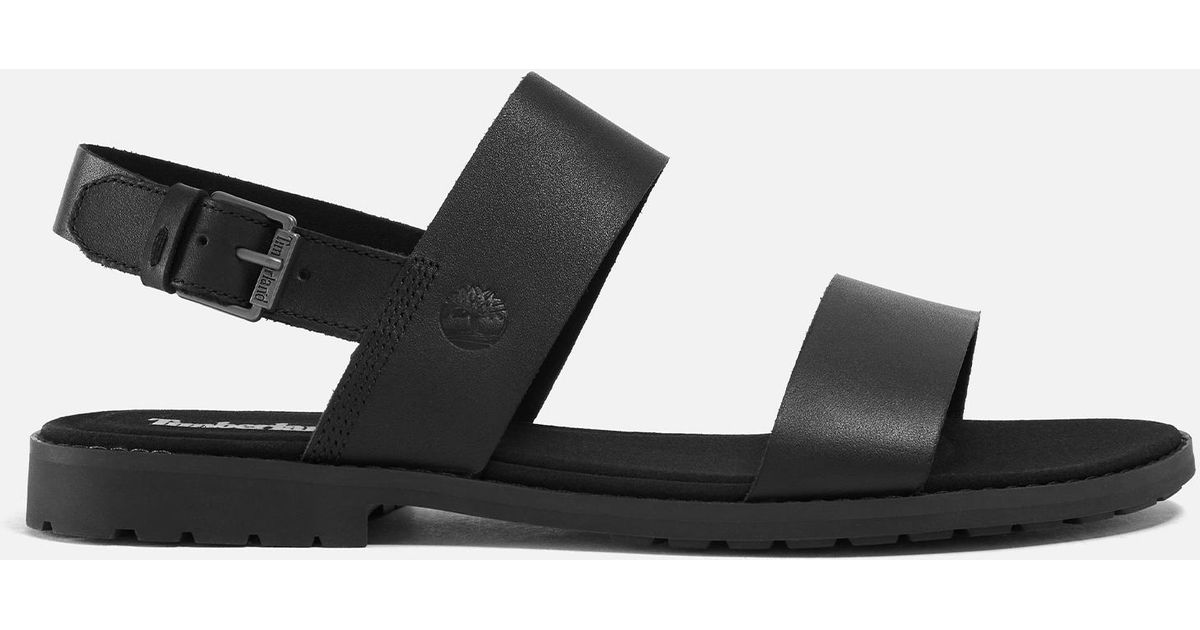 Timberland Chicago Riverside Leather Sandals in Black | Lyst