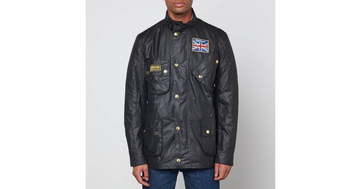 Barbour Men's Union Jack International Coat in Black for Men | Lyst Canada