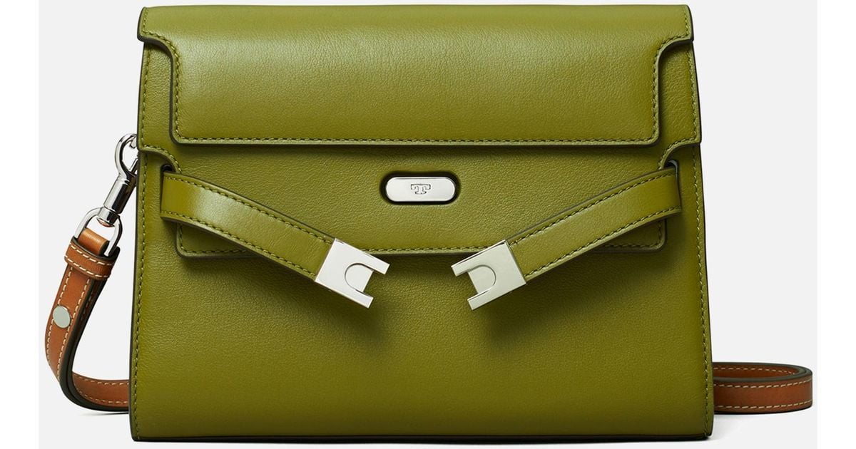 Tory Burch Lee Radziwill Leather Shoulder Bag in Green | Lyst