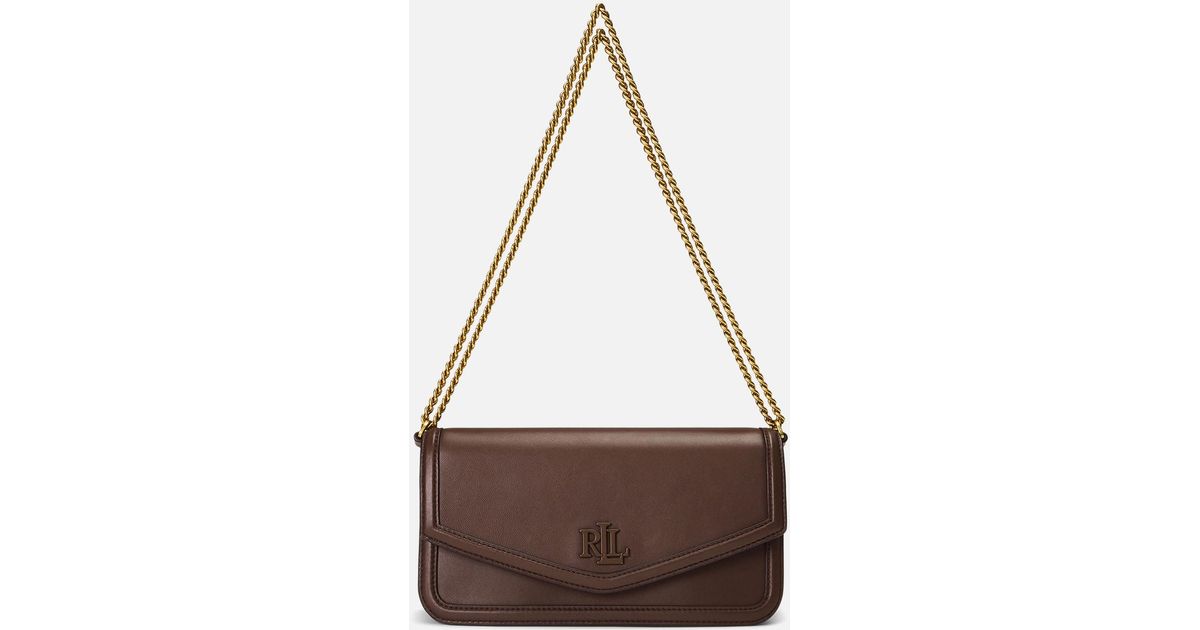 Ralph Lauren Sawyer Medium Nappa Leather Shoulder Bag in Brown | Lyst