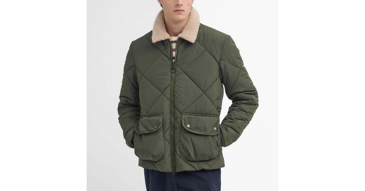 Barbour Angler Quilted Shell Jacket in Green for Men | Lyst UK