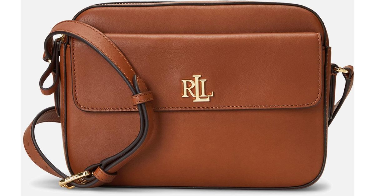 Ralph Lauren Marcy Medium Leather Camera Bag in Brown | Lyst