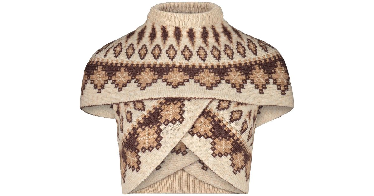 PAOLINA RUSSO Virgin Wool Crop Top in White | Lyst