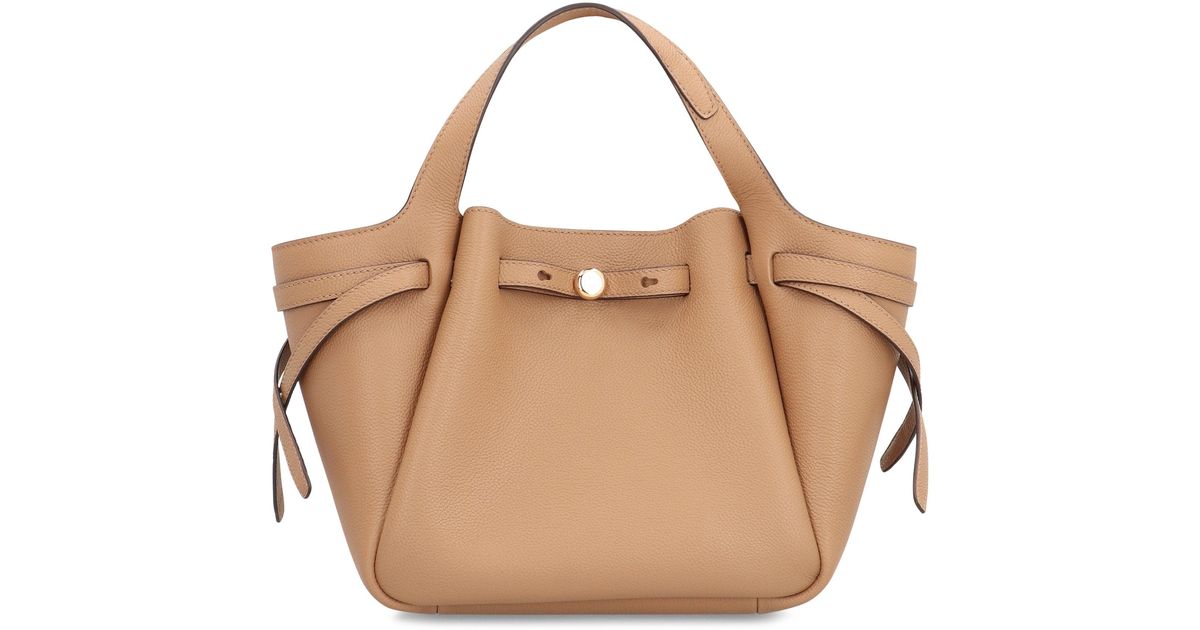 Tory Burch Romy Leather Boston Bag in Brown | Lyst