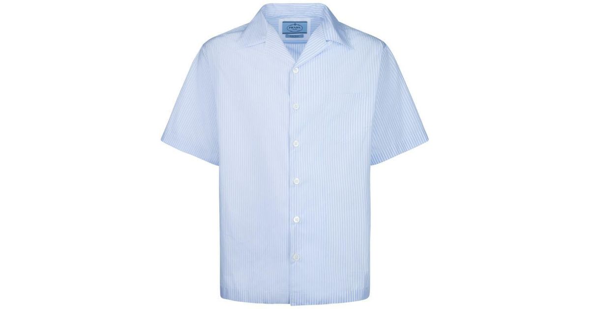 Prada Shirts in Blue for Men | Lyst