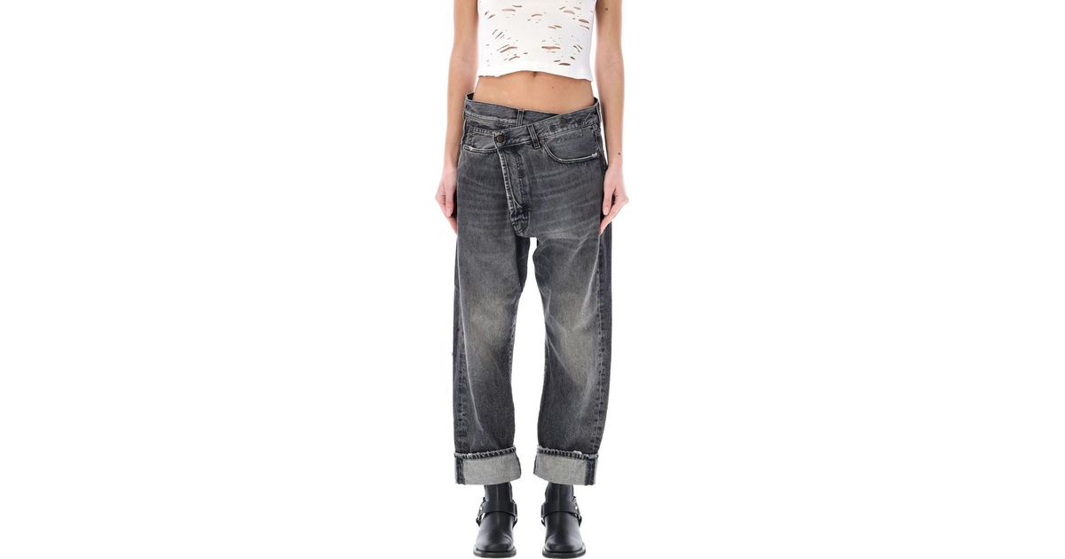 R13 Low Rise Oversize Casual Jeans in Gray | Lyst