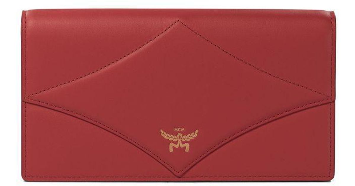 MCM "Diamond" Crossbody Wallet in Red | Lyst