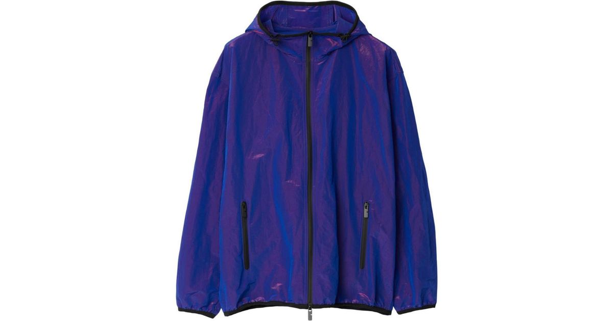 Burberry Iridescent Lightweight Jacket in Blue for Men | Lyst
