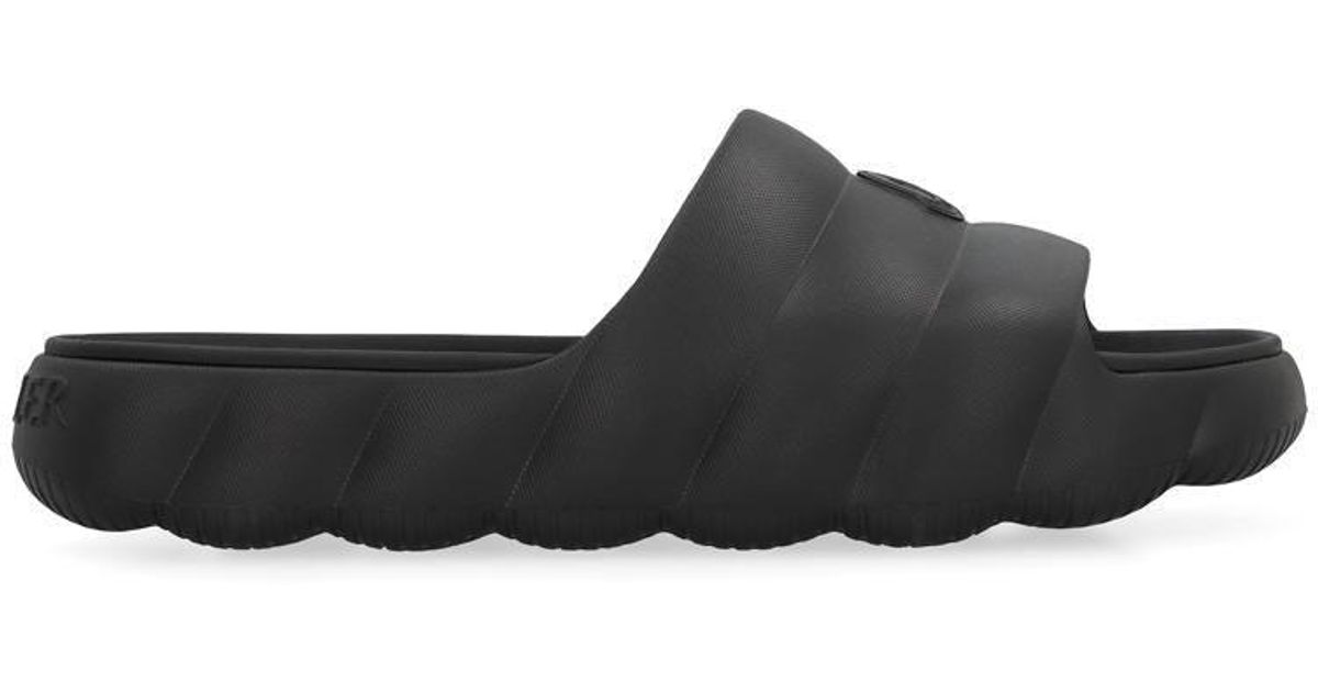 Moncler Lilo Rubber Slides in Black for Men | Lyst