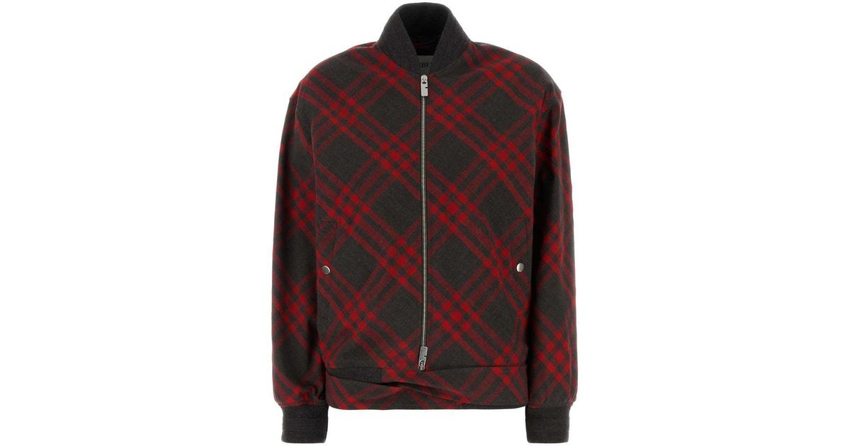 Burberry Jackets in Red | Lyst