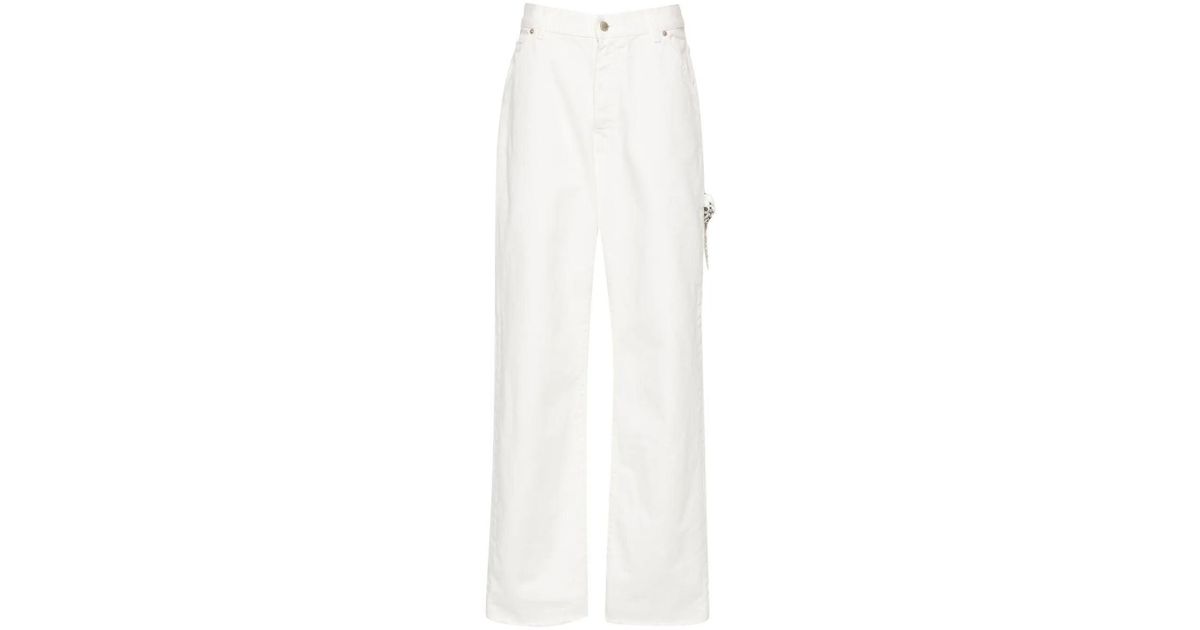 DARKPARK Lisa Chain Loose Fit Carpenter Denim in White | Lyst