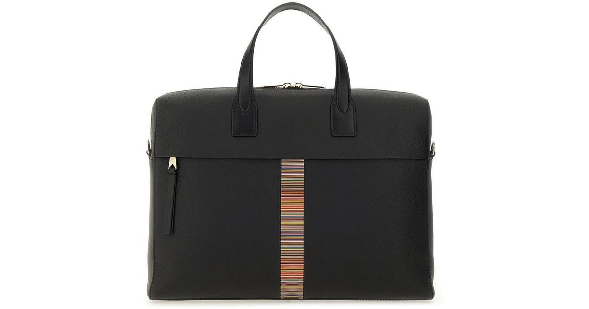Paul Smith "Signature Stripe" Bag in Black for Men | Lyst
