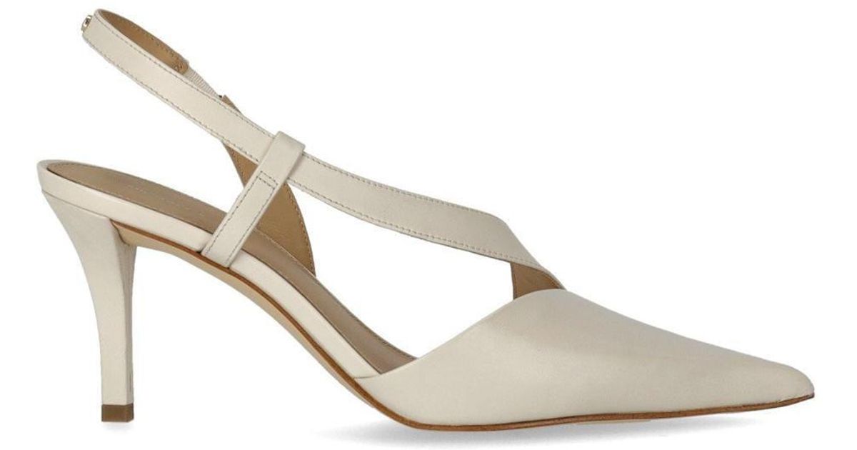 Michael Kors Jaida Cream Slingback Pumps in White | Lyst