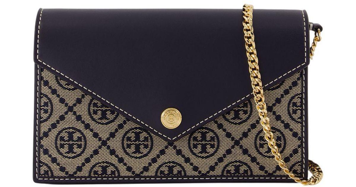 Tory Burch T-Monogram Envelope Wallet On Chain in Blue | Lyst