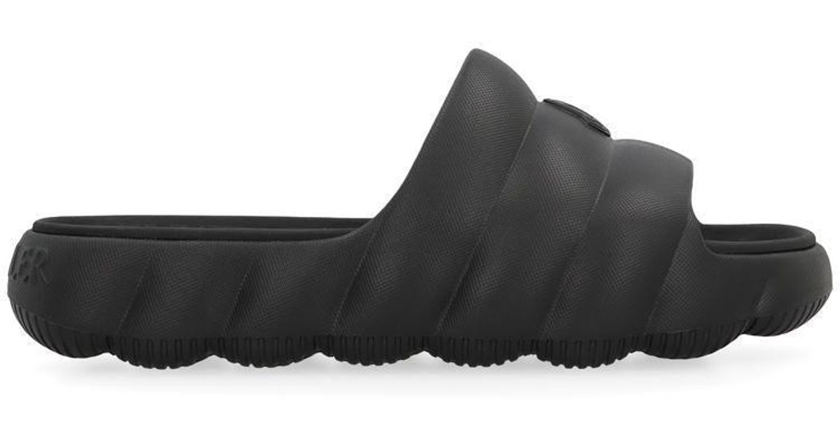 Moncler Lilo Rubber Slides in Black | Lyst