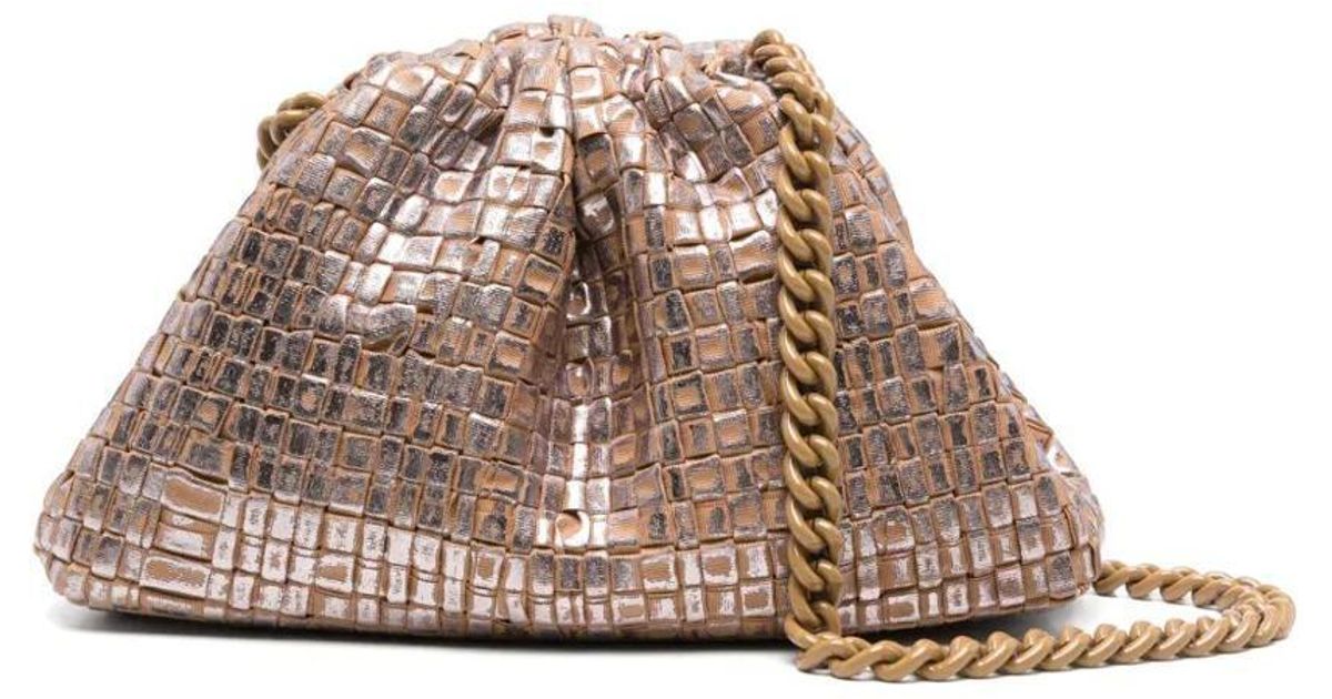 Maria La Rosa Mini Game Laminated Pouch Bags in Brown | Lyst