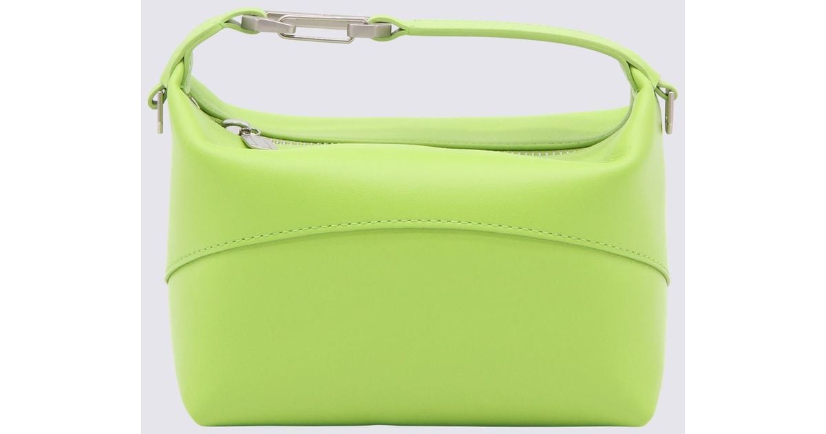 Eera Leather Moon Top Handle Bag in Green | Lyst
