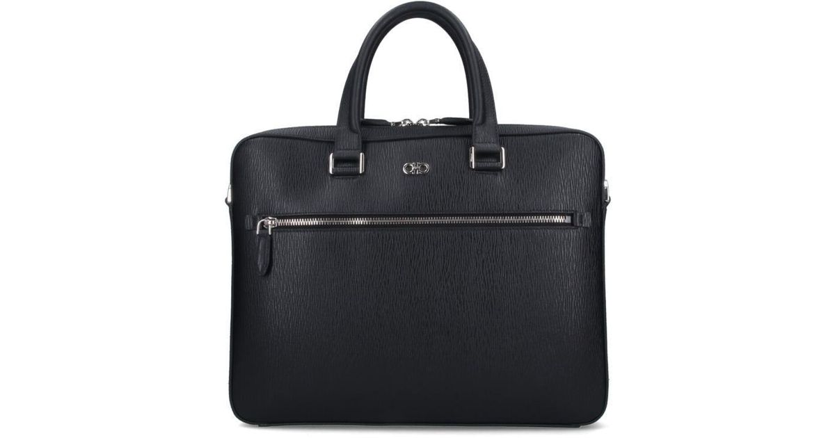 Ferragamo Work Bag Gancini in Black for Men | Lyst