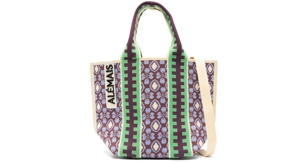 ALÉMAIS Teja Jacquard Mini Tote Bags in White | Lyst