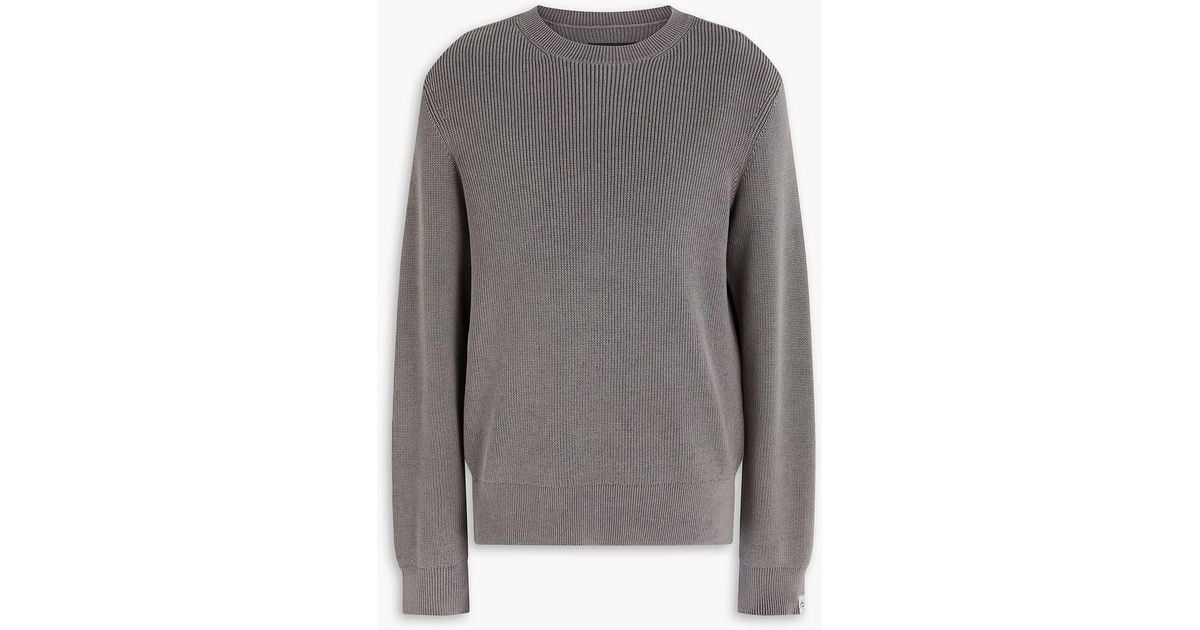 Rag & Bone Dexter Jacquard-Knit Cotton-Blend Sweater in Grey for Men ...