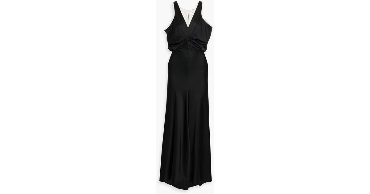 Victoria Beckham Crepe-satin Maxi Dress in Black | Lyst UK