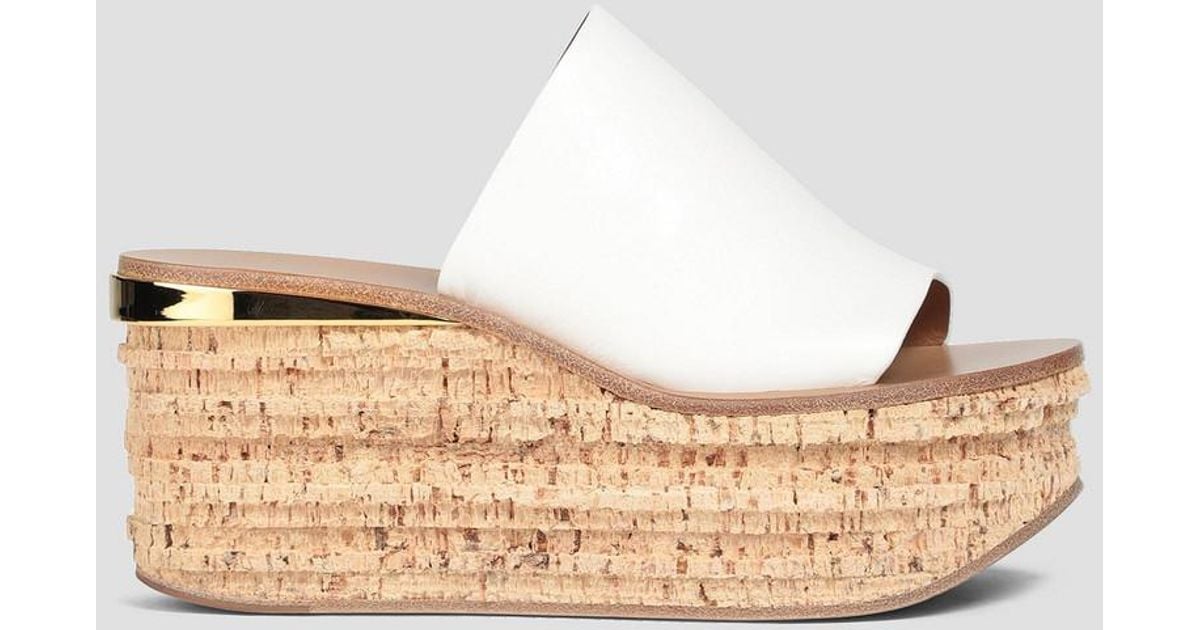 Chloé Camille Leather Platform Mules in Pink | Lyst Canada