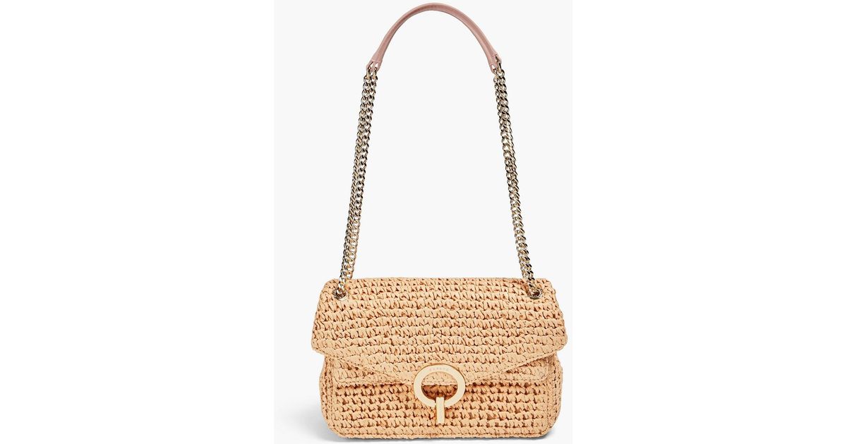 Sandro Raffia Shoulder Bag in Natural | Lyst UK
