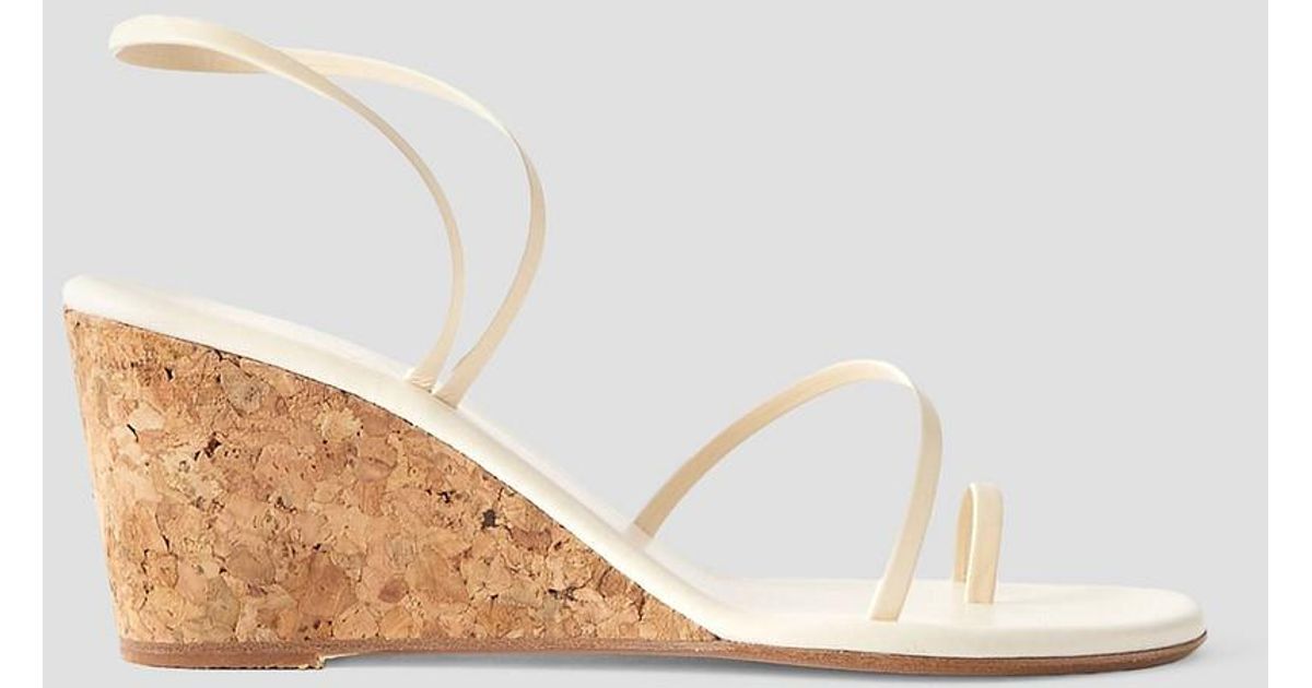 Ancient Greek Sandals Chora Leather Wedge Sandals in White | Lyst