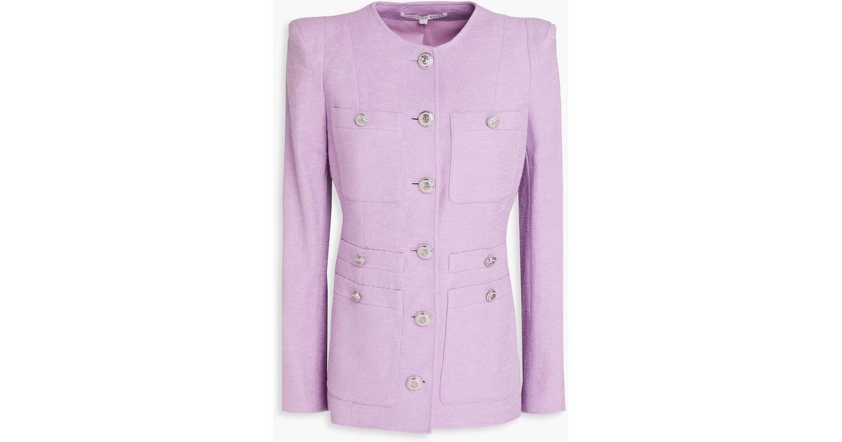 Veronica Beard Corey Cotton-blend Tweed Jacket in Purple | Lyst