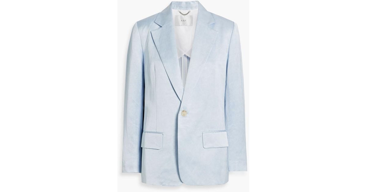 A.L.C. Arlo Ii Linen-blend Shantung Blazer in Blue | Lyst