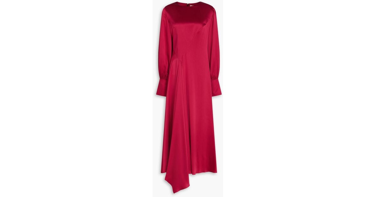 ROKSANDA Hayat Cutout Silk-Satin Maxi Dress in Red | Lyst UK