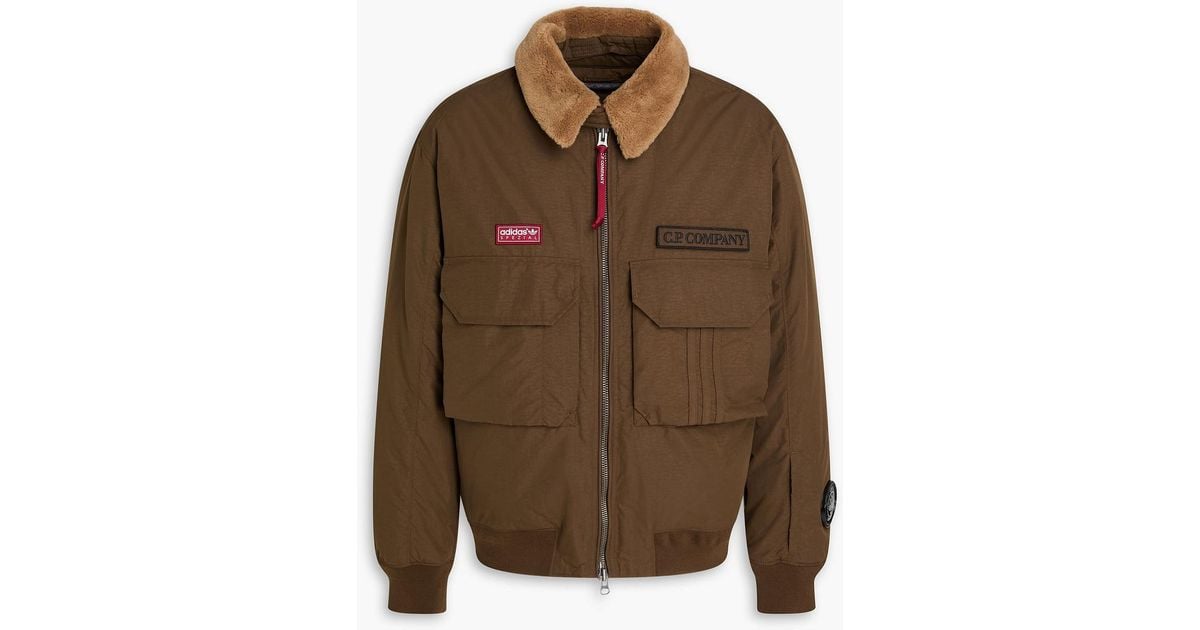 adidas Originals x C.P. Company Shell Bomber Jacket in Brown for Men ...