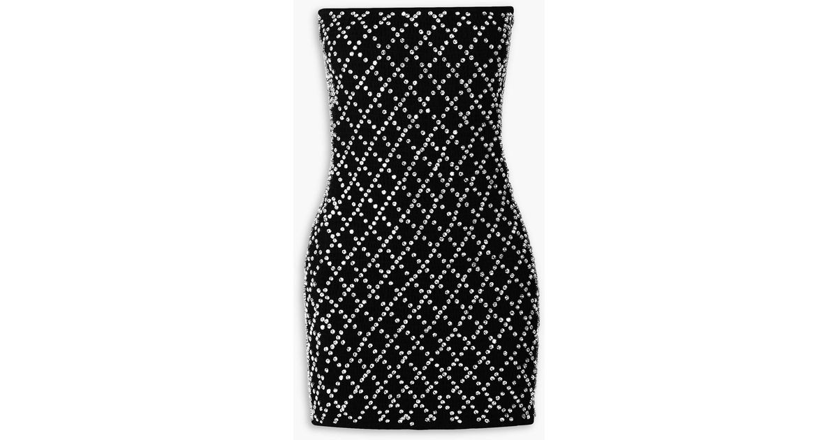 retroféte Felicity Strapless Embellished Shirred Chiffon Mini Dress in ...