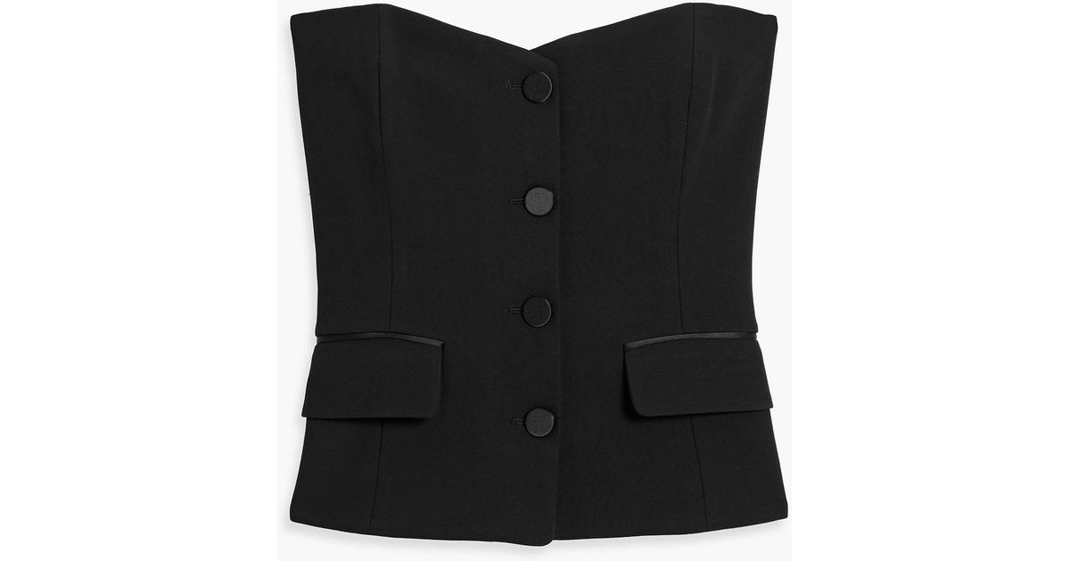 Veronica Beard Arlette Strapless Crepe Bustier Top in Black | Lyst UK