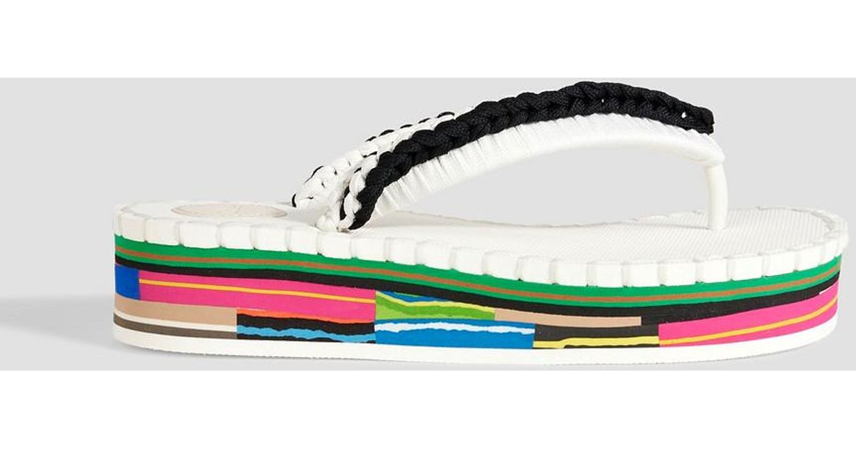 Chloé Lou Braided Cord Platform Flip Flops in White | Lyst